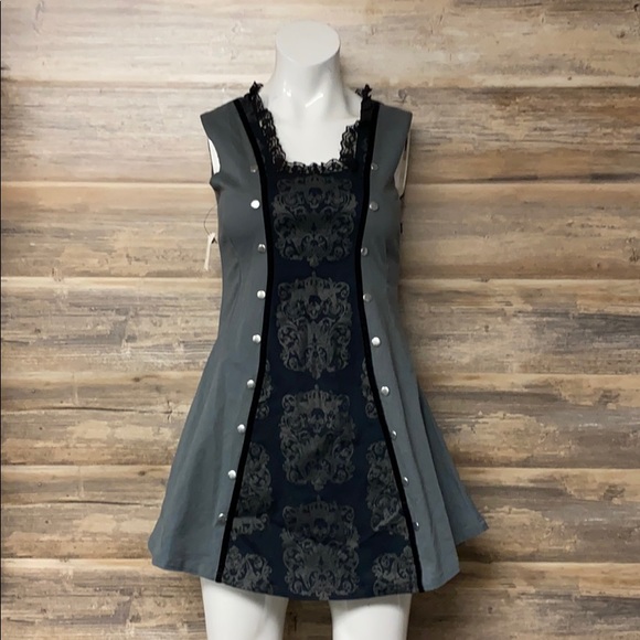 Funhouse | Dresses | M Funhouse Attrition Military Dress Grey Black ...